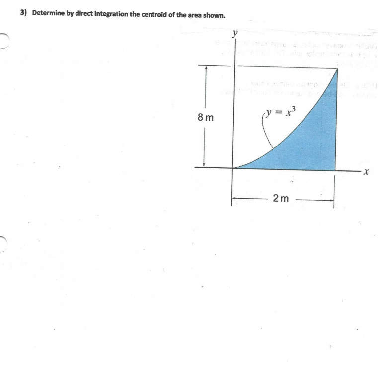 Solved 3) Determine by direct integration the centroid of | Chegg.com