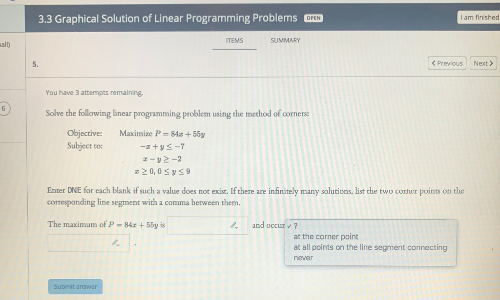 Solved 3.3 Graphical Solution of Linear Programming Problems | Chegg.com