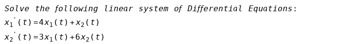 Solved Solve the following linear system of Differential | Chegg.com