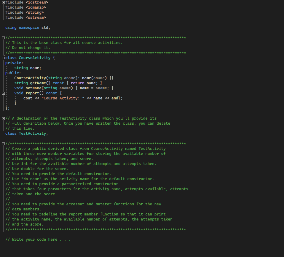 Solved Your code does not need input from the user. The | Chegg.com