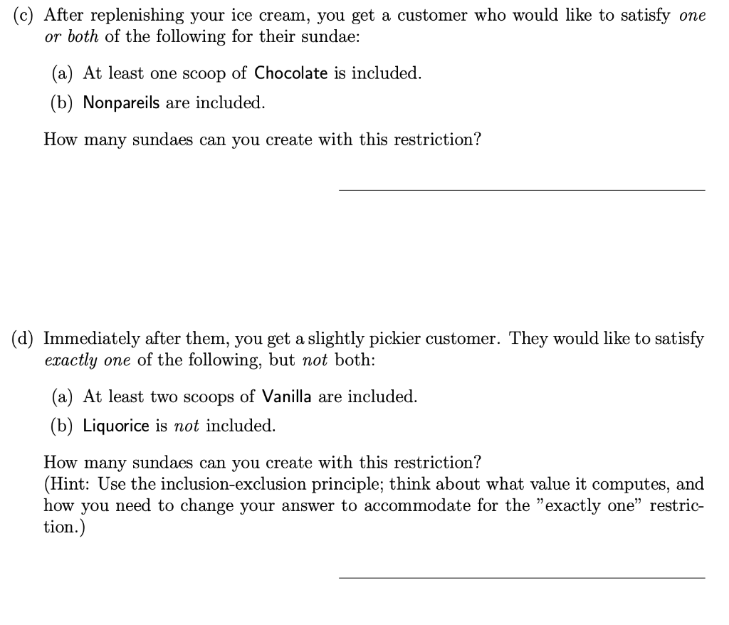 Solved Problem 3: Ice Cream! (36 pts) Erika's Sweet Shop now | Chegg.com