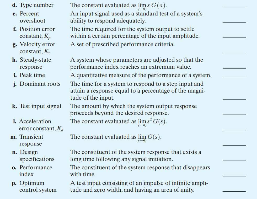 Solved In the following Word Match problems, match the term | Chegg.com