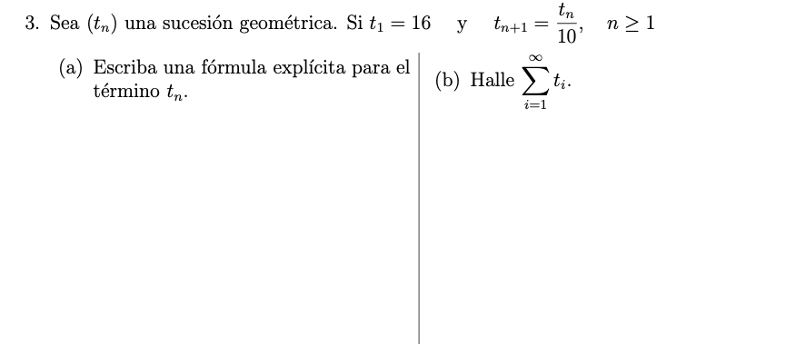 Solved Let (tn) be a geometric sequence. If t1 = 16 and tn + | Chegg.com