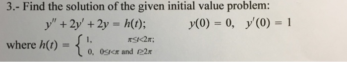 Solved Find the solution of the given initial value problem: | Chegg.com