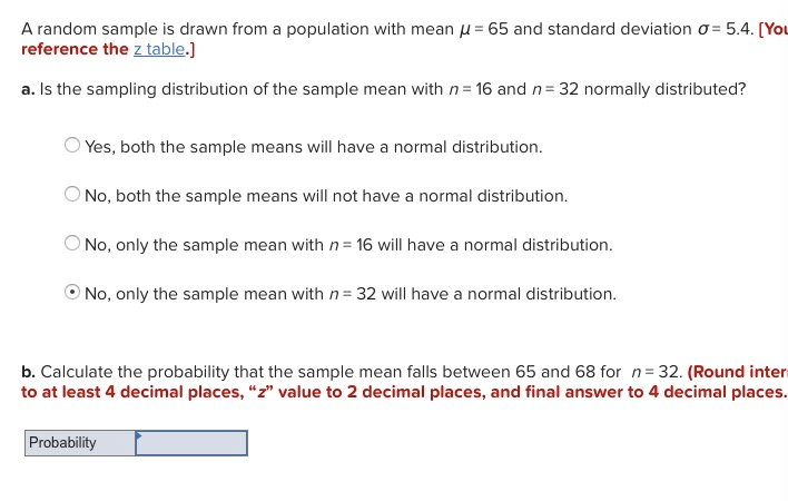 Solved A random sample is drawn from a population with mean | Chegg.com