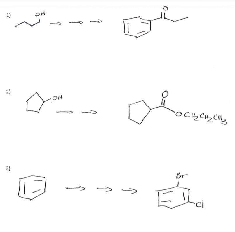 Solved Write the Synthesis Sequence to obtain the products | Chegg.com