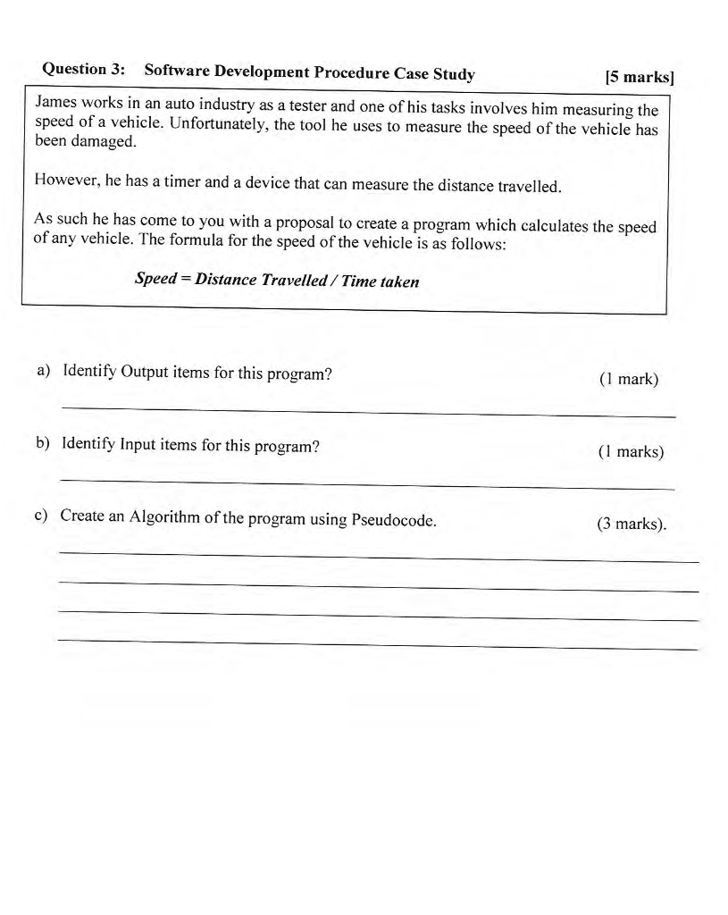 Solved Question 3: Software Development Procedure Case Study | Chegg.com