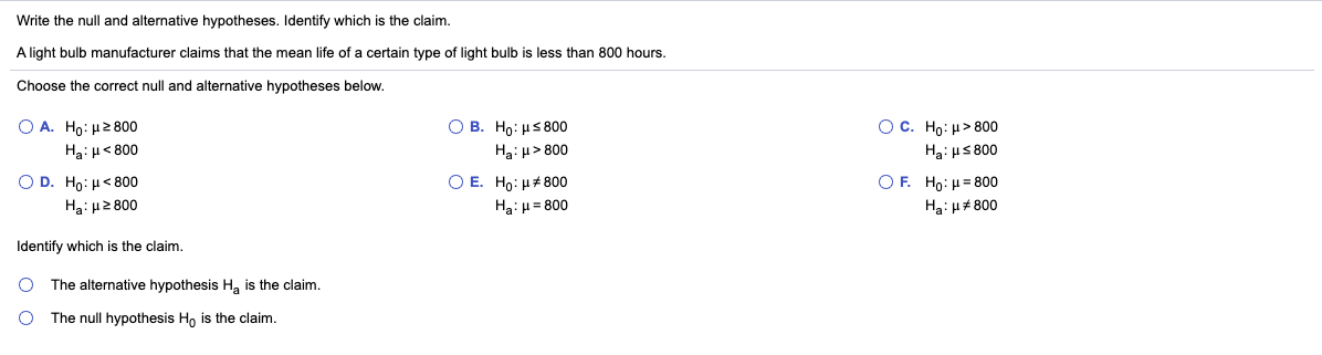 Solved Write The Null And Alternative Hypotheses Identify 