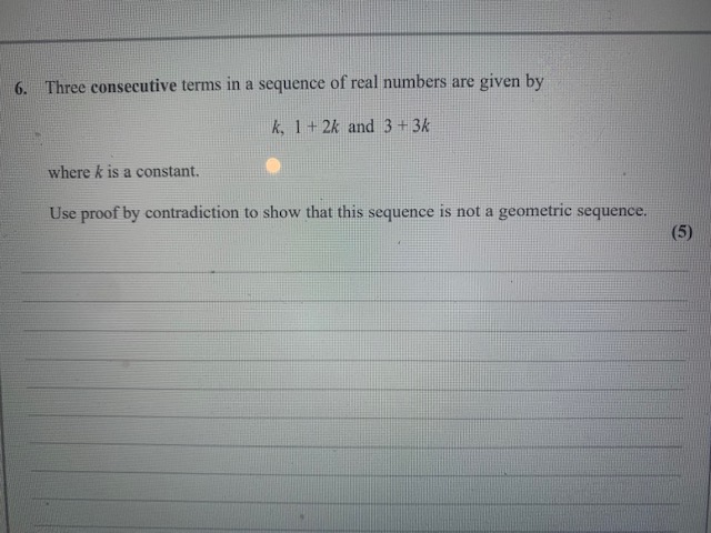 Solved 6 Three Consecutive Terms In A Sequence Of Real
