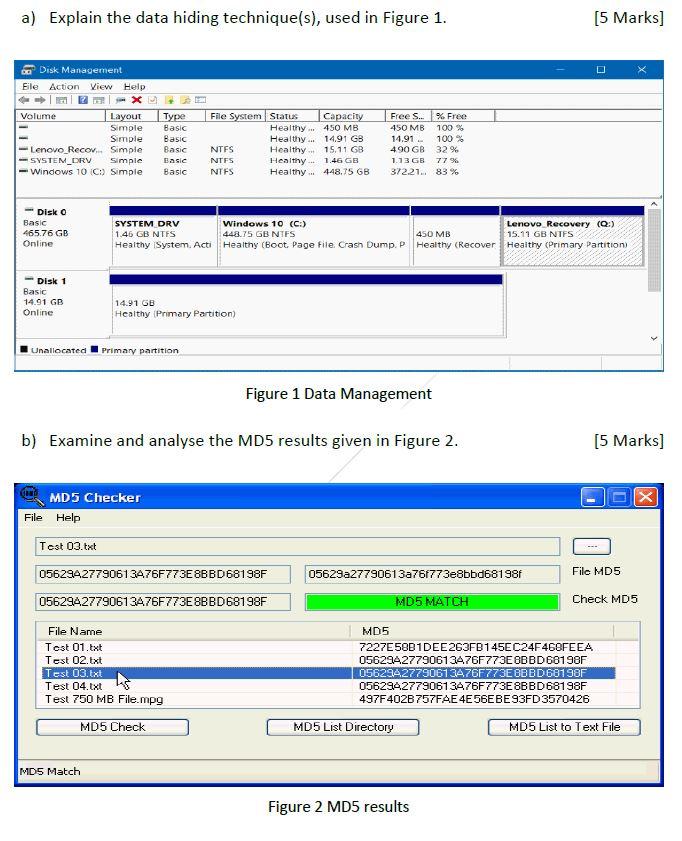 Solved a) Explain the data hiding technique(s), used in | Chegg.com