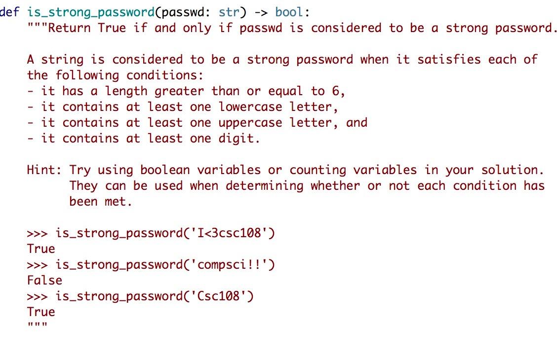 Solved Def Isstrongpasswordpasswd Str Bool 