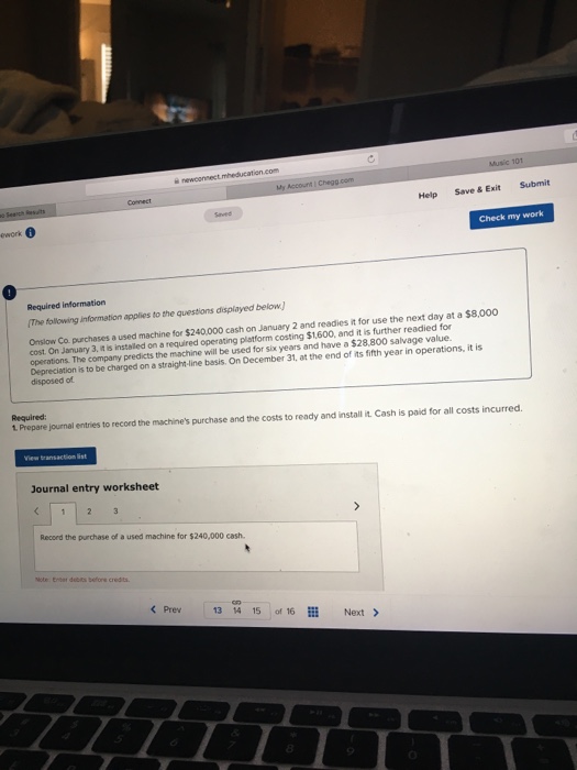 Solved Help Save & Exit Submit work Check my work Required | Chegg.com