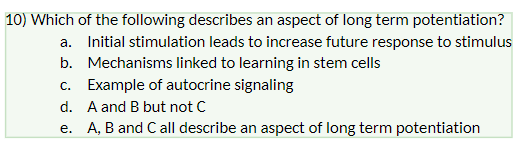 Solved 10) Which of the following describes an aspect of | Chegg.com