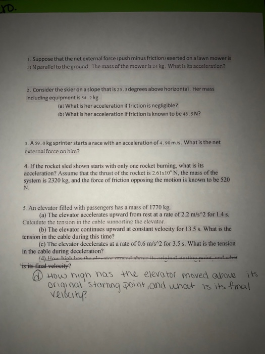 Solved . Suppose that the net external force (push minus | Chegg.com