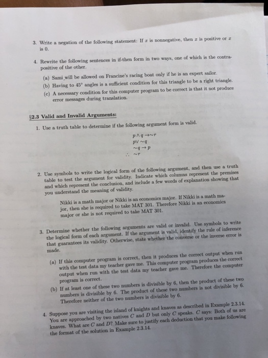 Solved 1. Determine whether the statement forms ~(p A q) | Chegg.com