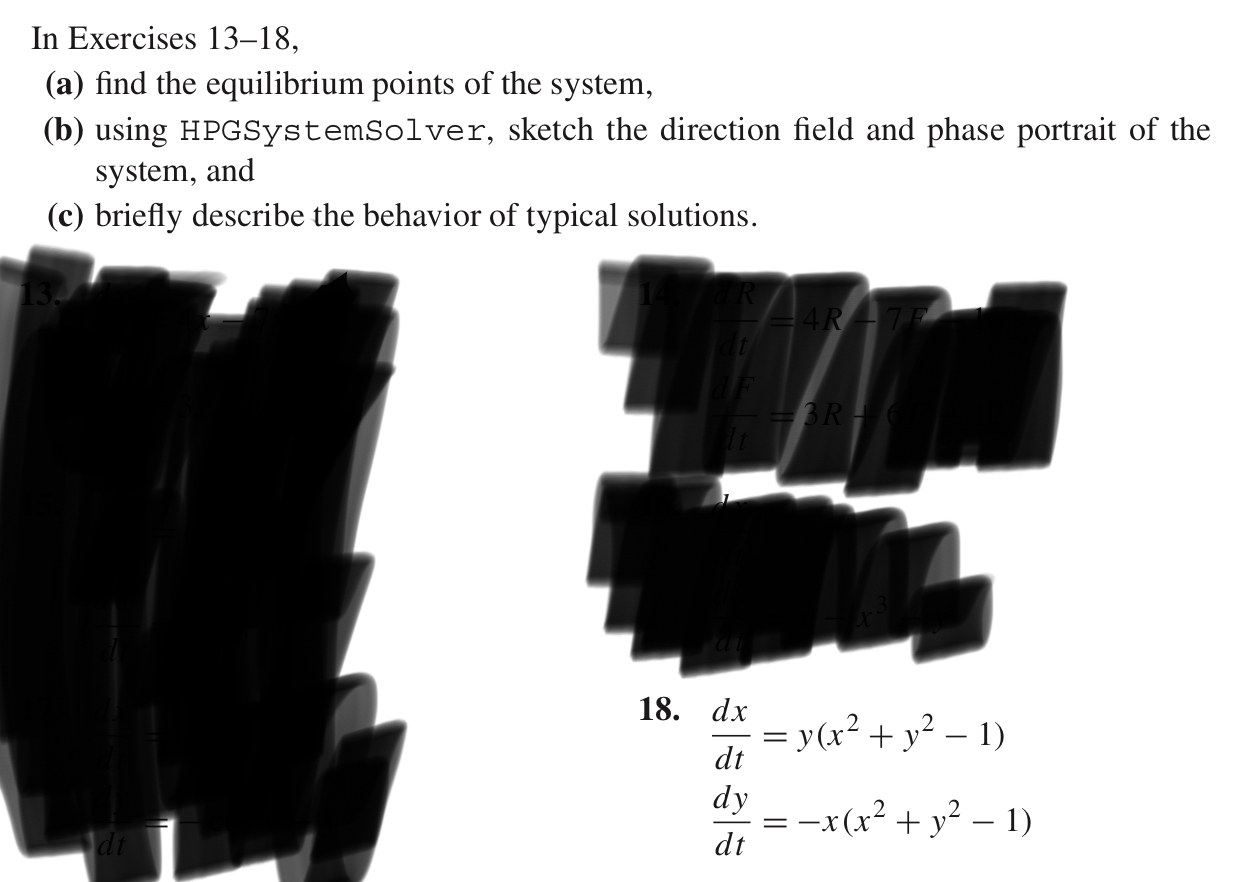 Solved In ﻿Exercises 13-18,(a) ﻿find the equilibrium points | Chegg.com