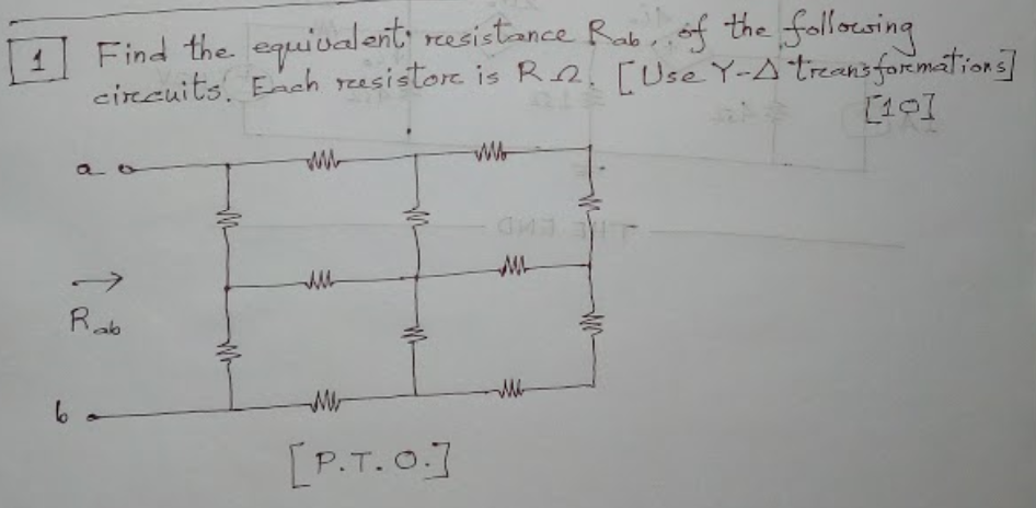 Solved 21 Find the equivalent resistance Rab of the | Chegg.com