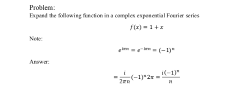 Solved Problem: Expand the following function in a complex | Chegg.com