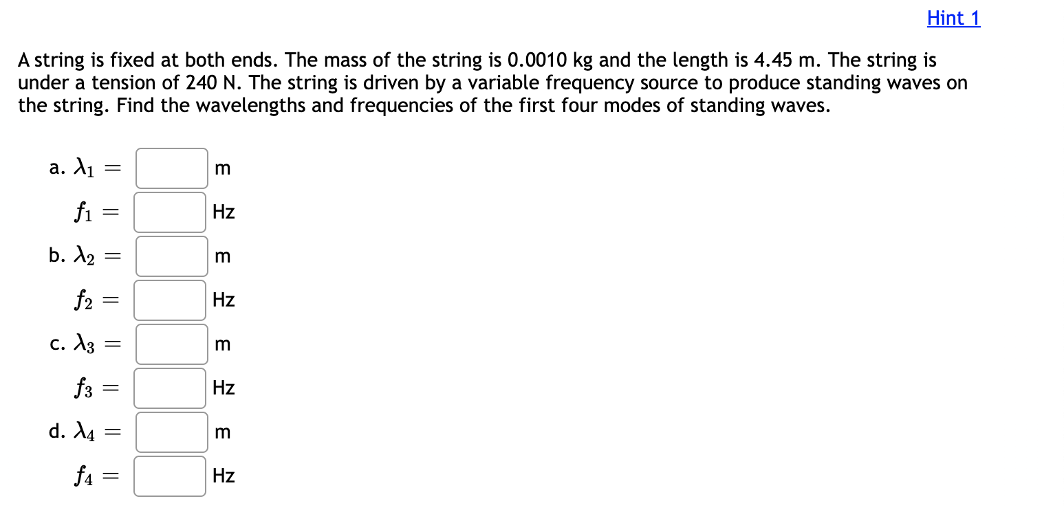 Solved A string is fixed at both ends. The mass of the | Chegg.com