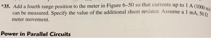 Solved mA *35. Add a fourth range position to the meter in | Chegg.com
