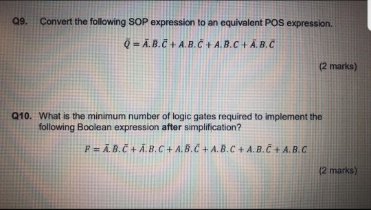 Solved Q9. Convert the following SOP expression to an | Chegg.com Solved Q9. Convert the following SOP expression to an | Chegg.com