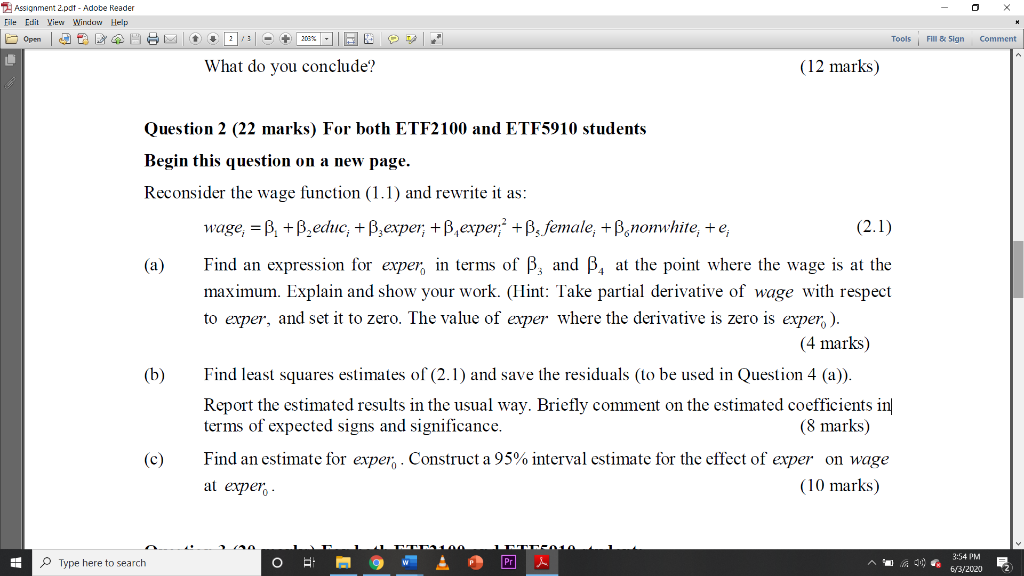 Solved Assignment2.pdt - Adobe Reader File Edit View Window | Chegg.com