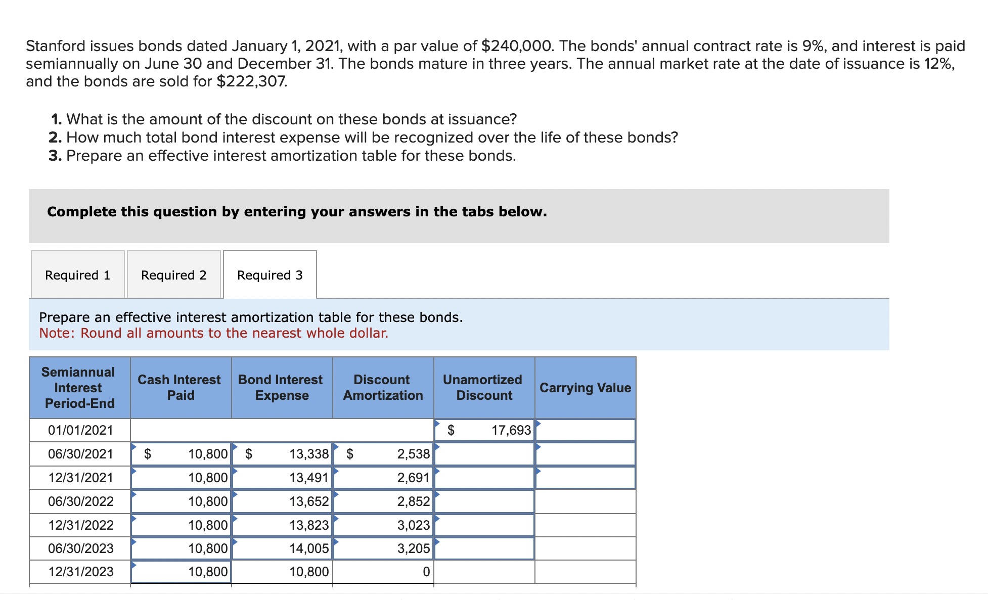Solved Stanford issues bonds dated January 1, 2021, with a | Chegg.com