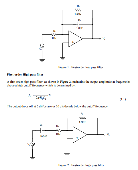 First-order Low pass filter A first-order low pass | Chegg.com