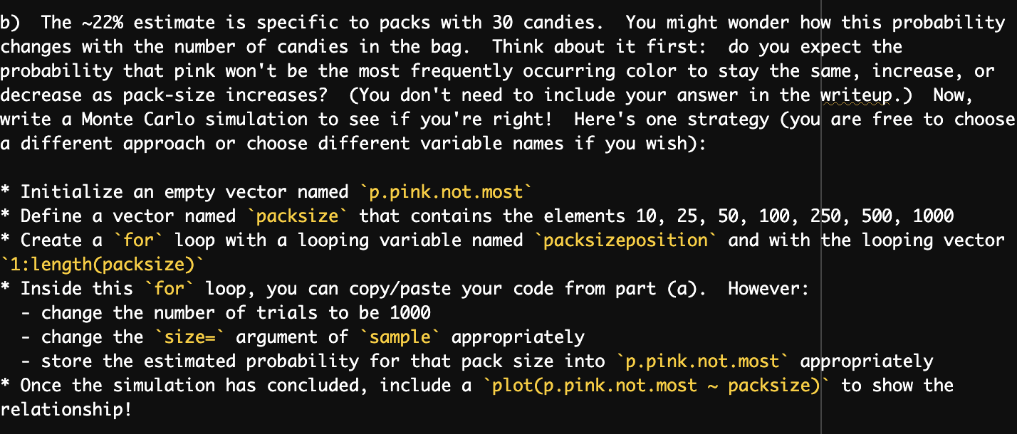 Solved \# Question 6: More candy pack of candy contains 30 | Chegg.com
