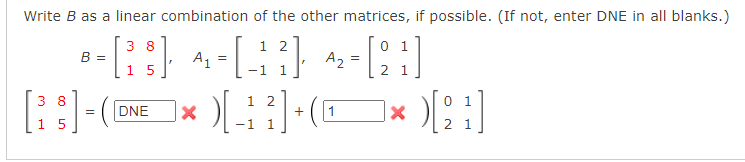Solved Write B as a linear combination of the other | Chegg.com