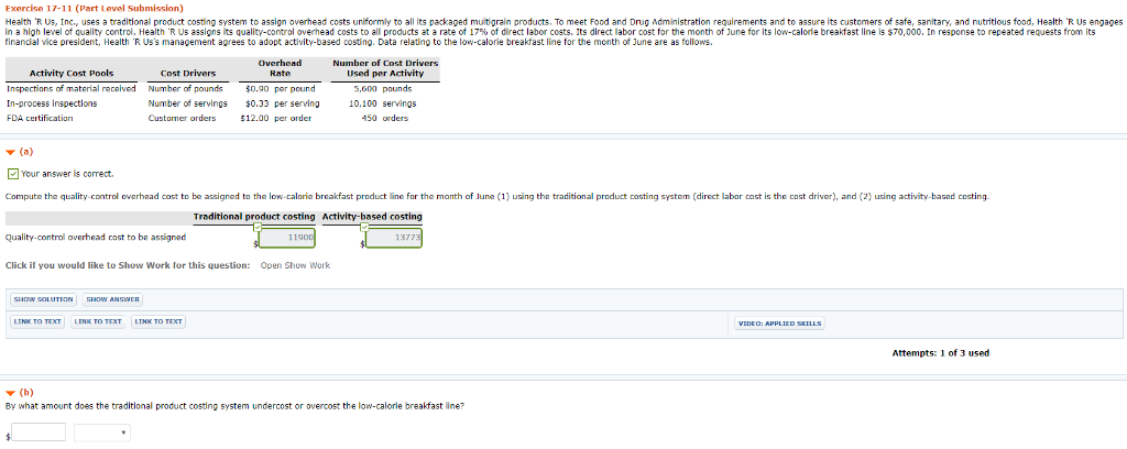 Solved Exercise 17-11 (Part Level Submission) Health R Us, | Chegg.com