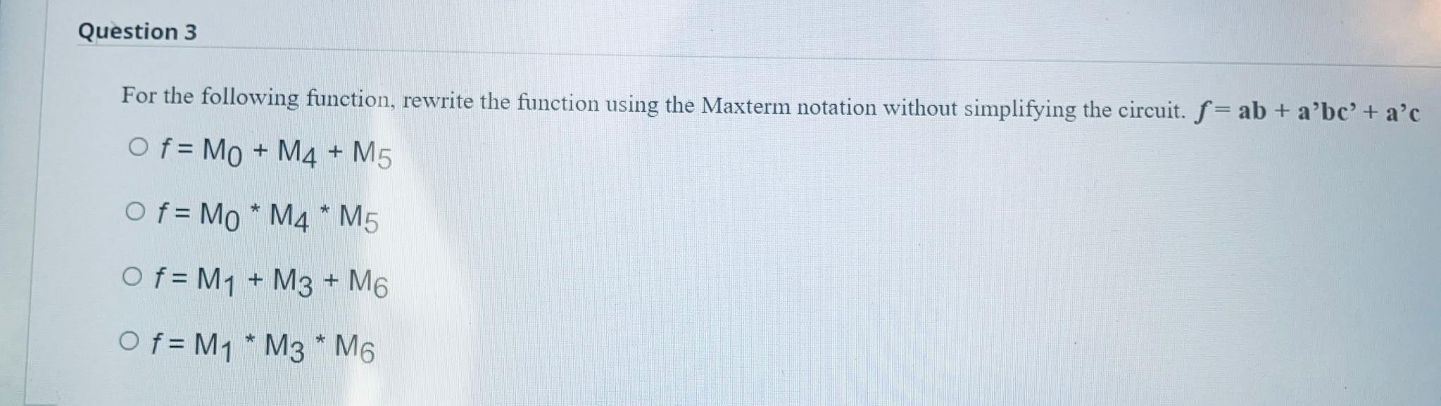Solved Question 3 For the following function, rewrite the | Chegg.com