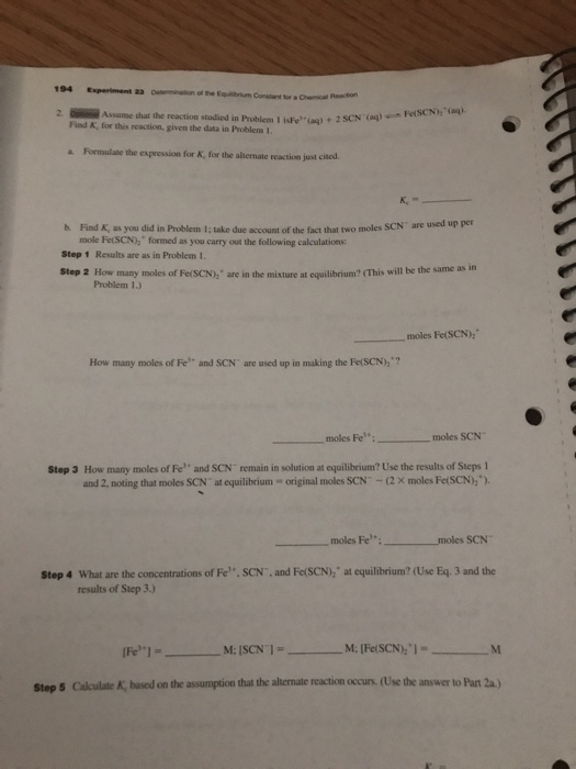 Solved Experiment 23 Advance Study Assignment: Determination | Chegg.com