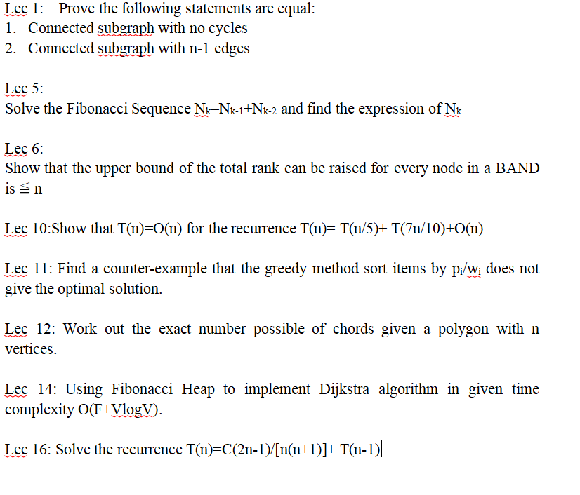 Solved Lec 1: Prove the following statements are equal: 1. | Chegg.com