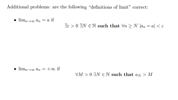Solved Additional problems: are the following definitions of | Chegg.com
