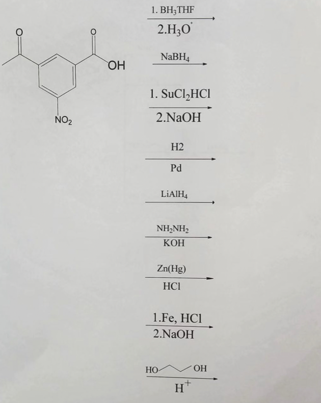 Solved 2. H3O NaBH4 2. NaOH SuCl2HCl | Chegg.com
