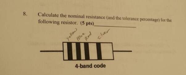 Solved Calculate the nominal resistance (and the tolerance | Chegg.com