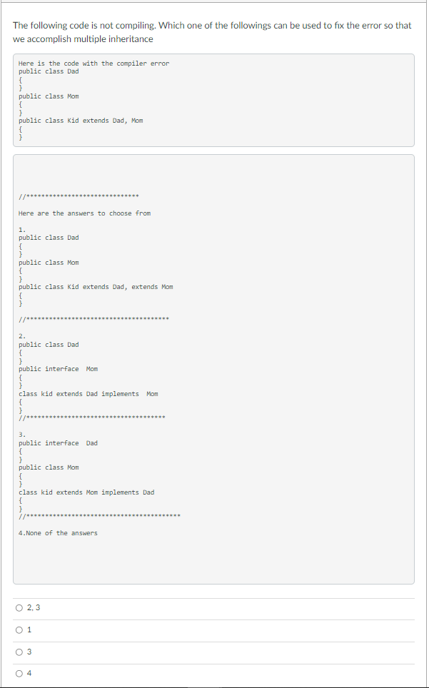 Solved The Following Code Is Not Compiling Which One Of The 