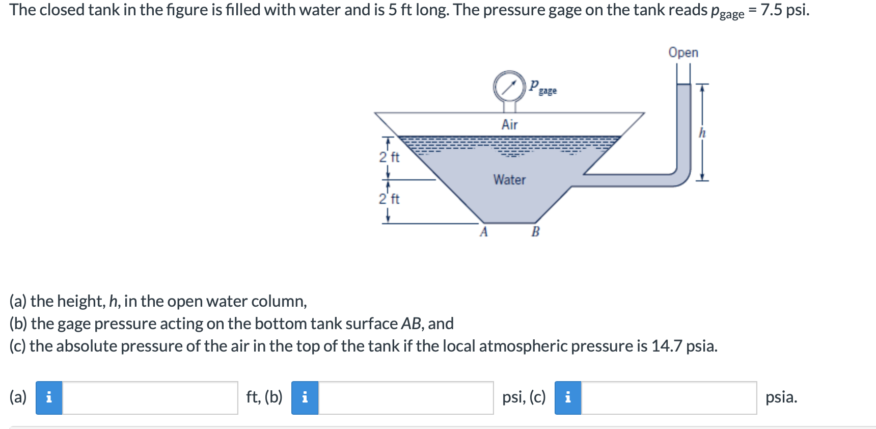 Solved The closed tank in the figure is filled with water | Chegg.com