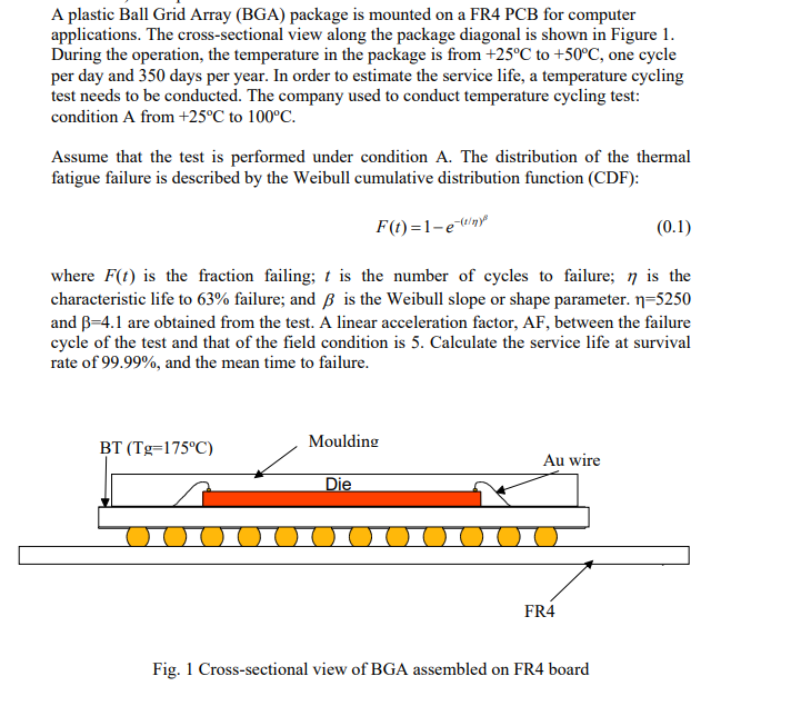 Solved A plastic Ball Grid Array (BGA) package is mounted on | Chegg.com