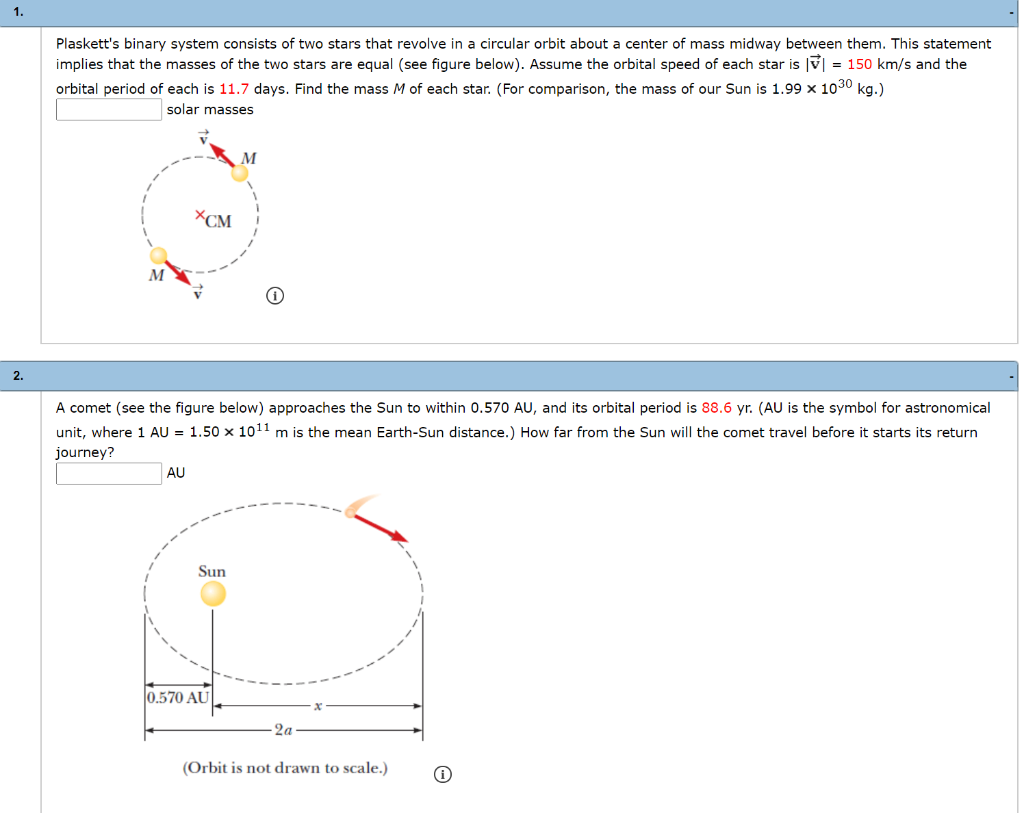 Solved 1. Plaskett's binary system consists of two stars | Chegg.com