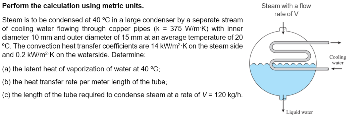 Solved Steam with a flow rate of V Perform the calculation | Chegg.com