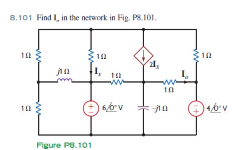 Solved 8.101 ﻿Find Io ﻿in the network in Fig. P8.101. | Chegg.com