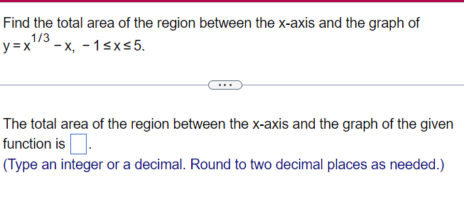 Solved Find the total area of the region between the x-axis | Chegg.com