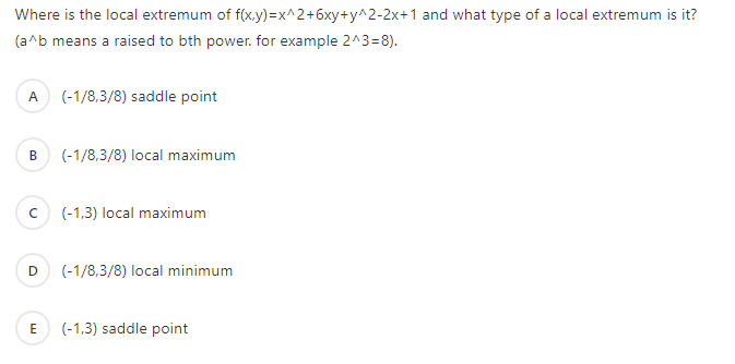 Solved Where is the local extremum of | Chegg.com