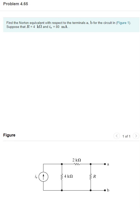 Solved Problem 4.65 Find the Norton equivalent with respect | Chegg.com
