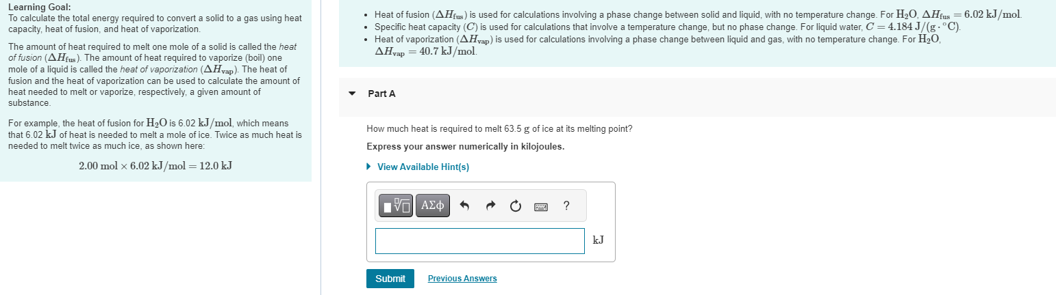 Solved Learning Goal:To calculate the total energy required | Chegg.com