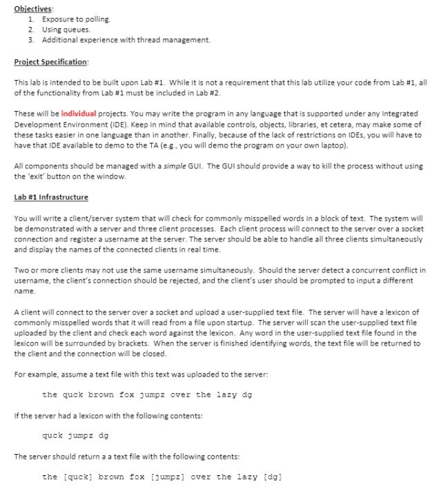 Objectives 1. Exposure to polling 2. Using queues 3. | Chegg.com