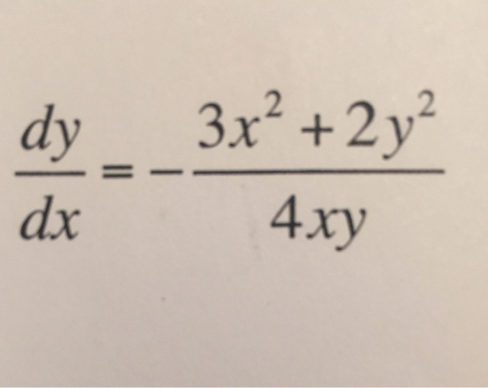 Solved dy dx 3x' + 2 y 4Xy | Chegg.com