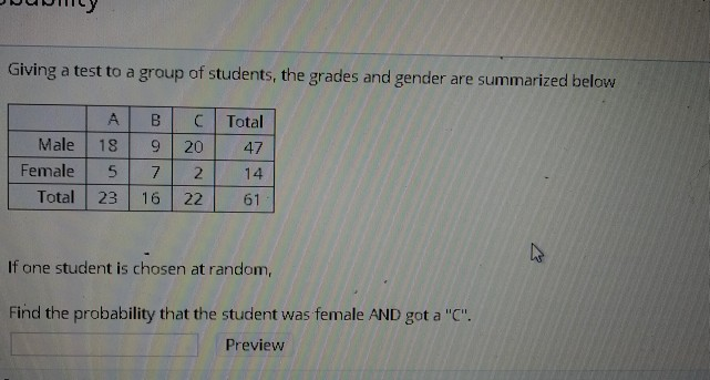 Solved Giving a test to a group of students, the grades and | Chegg.com